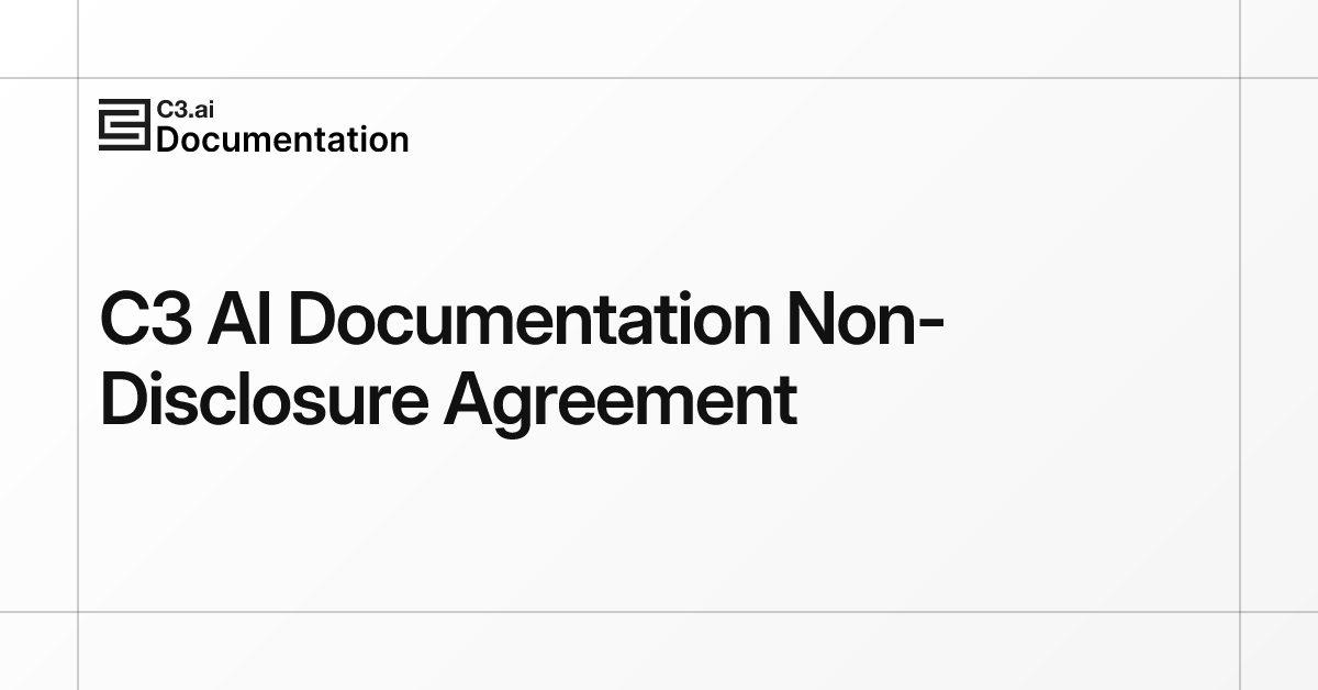 NDA | C3 AI Documentation